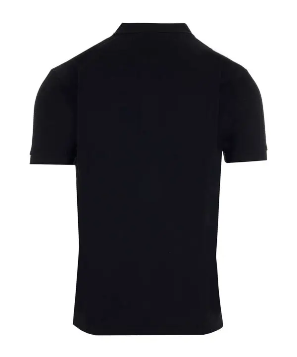 Play Comme Des Garcon Comme Des Garçons Play Logo Embroidered Buttoned Polo Shirt - Black