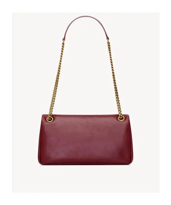 Saint Laurent Calypso Foldover Top Small Shoulder Bag - Ruby