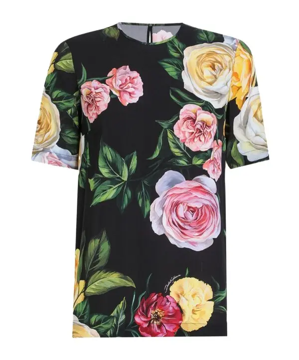 Dolce & Gabbana Floral Charmeuse Blouse