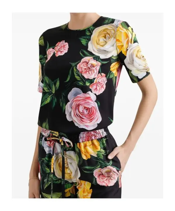 Dolce & Gabbana Floral Charmeuse Blouse