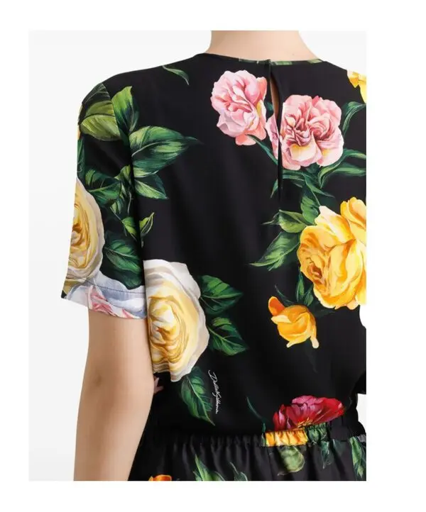Dolce & Gabbana Floral Charmeuse Blouse