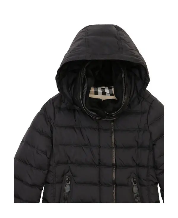 Burberry Hooded Down Jacket With Zip Up