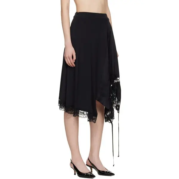 Vetements Asymmetrical Lace-trim Skirt