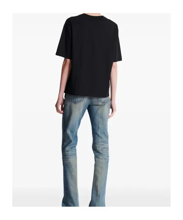 Balmain Logo Brush Print Boxy T-shirt