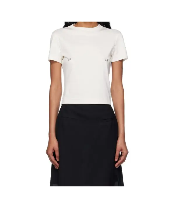 MUGLER Ribbed Knit Top With Pierced Detail