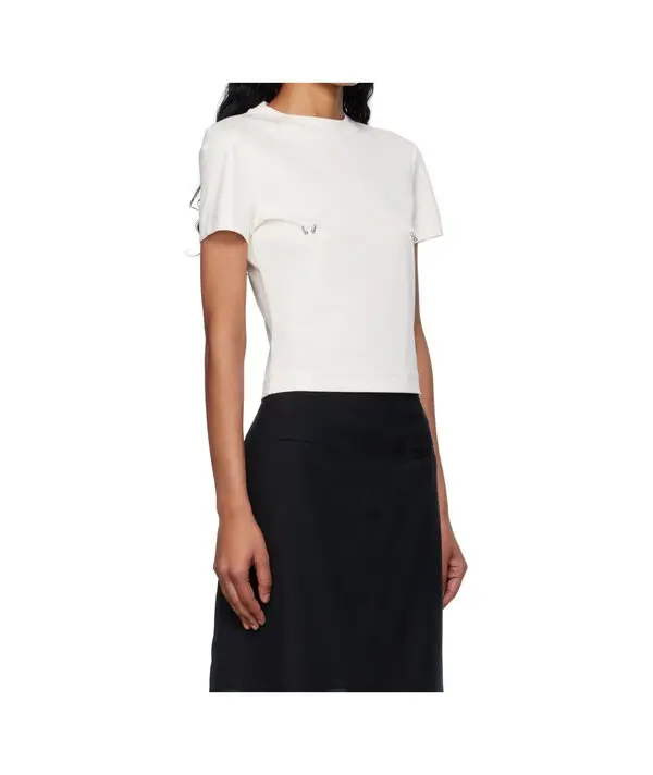MUGLER Ribbed Knit Top With Pierced Detail