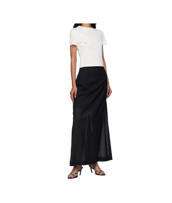MUGLER Ribbed Knit Top With Pierced Detail