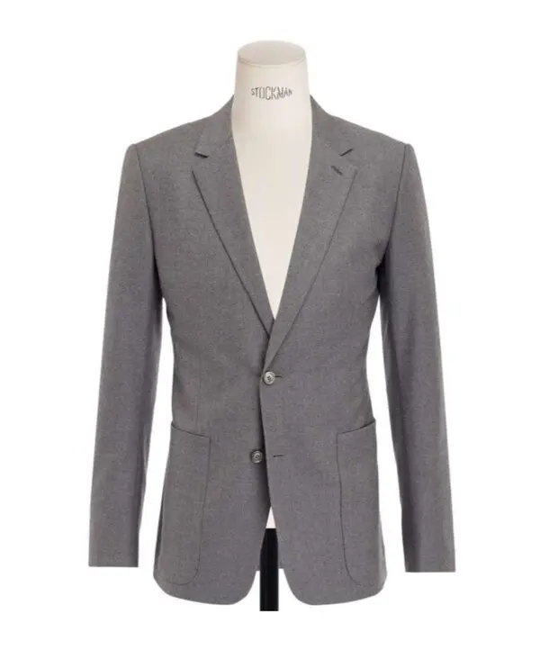 Dior Long Sleeve Tailored Jacket With Oblique Interior - Gray