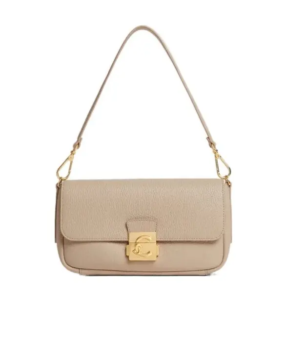 COCCINELLE C-me Lock Medium Shoulder Bag - Sand Shell