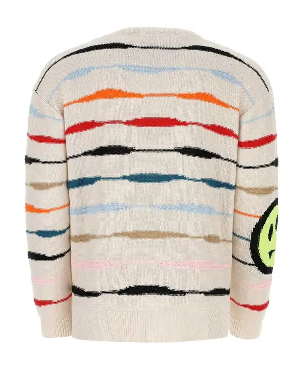 BARROW Large Profile Cardigan With Striped Embroidery - White
