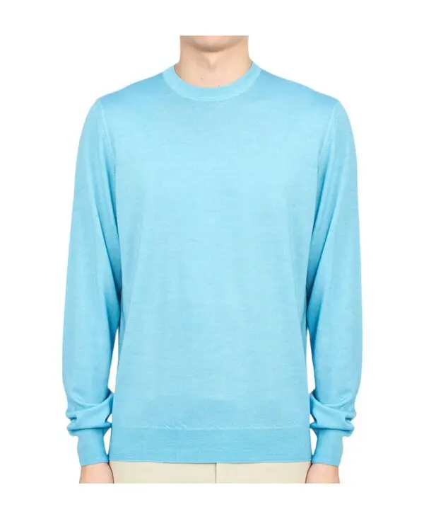 DRUMOHR Merino Crew-neck Jumper - Blue
