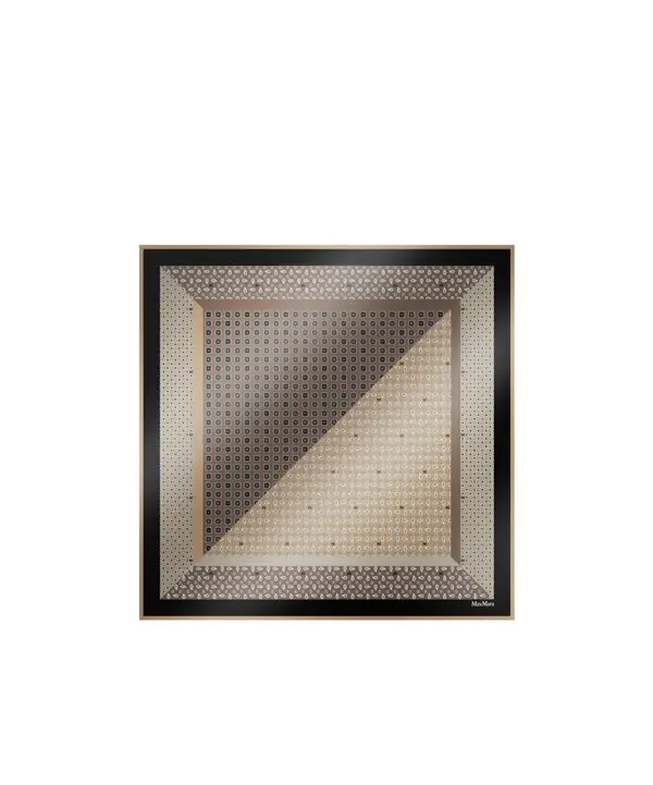Max Mara Printed Silk Oversized Scarf - Beige