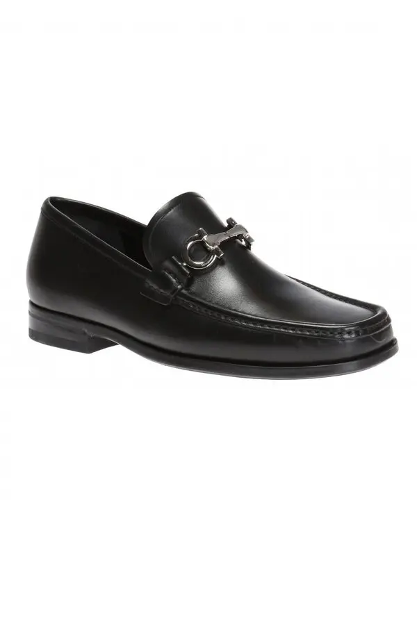 FERRAGAMO Gancini Loafers - Black