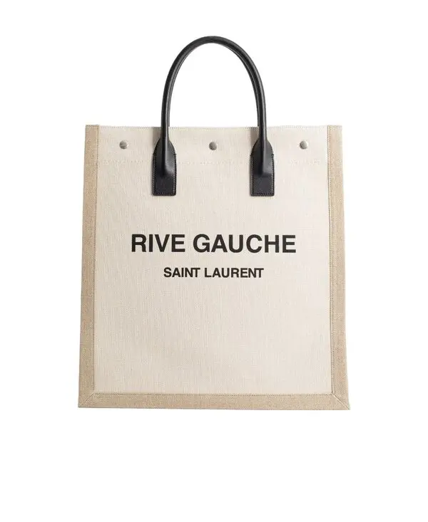 Saint Laurent Logo Printed Top Handle Bag - Nude