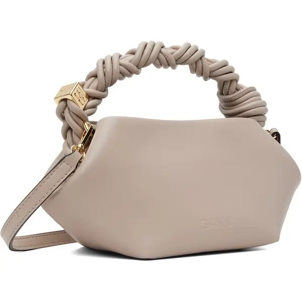 GANNI Bou Mini Braided Handbag - Nude