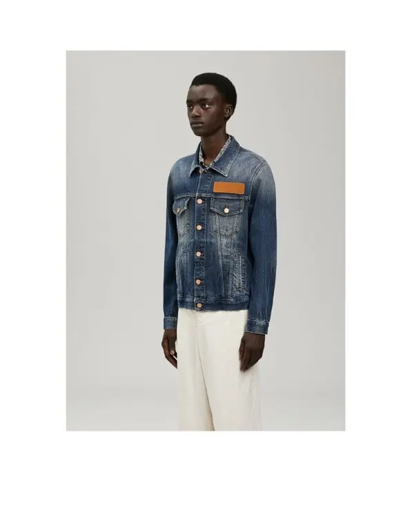 Palm Angels Logo Embroidered Denim Jacket
