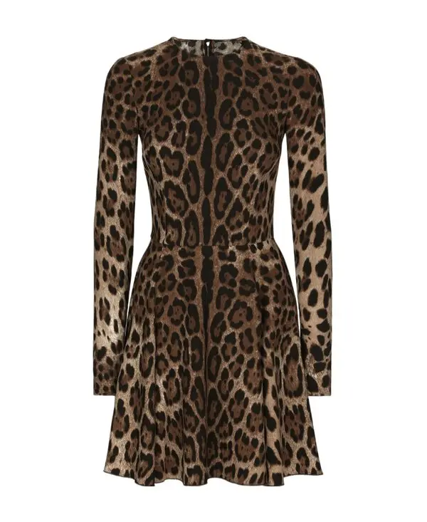 Dolce & Gabbana Leopard Print Mini Dress - Black