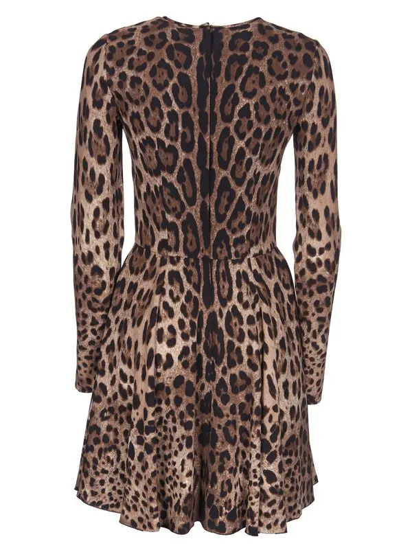 Dolce & Gabbana Leopard Print Mini Dress - Black