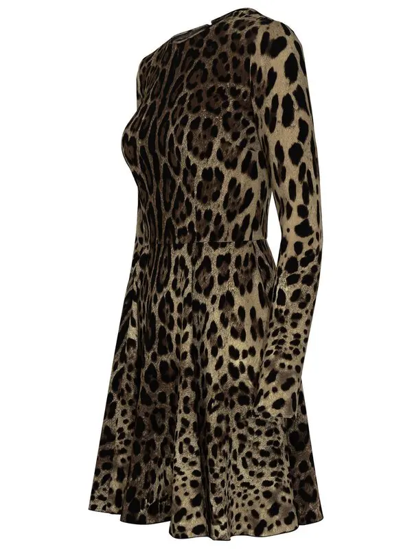 Dolce & Gabbana Leopard Print Mini Dress - Black