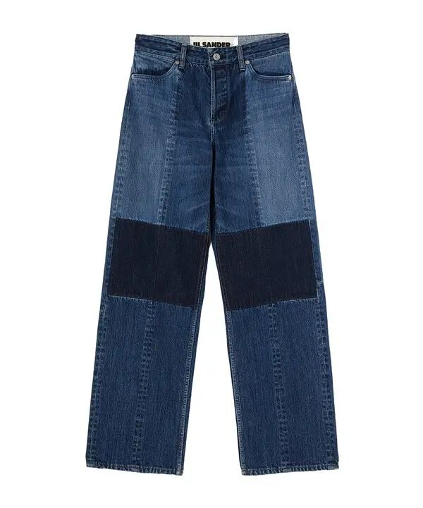 JIL SANDER Patchwork Straight-leg Jeans