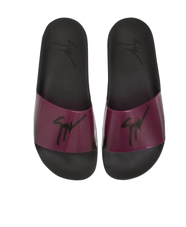 GIUSEPPE ZANOTTI Brett Signature Printed Slides - Black