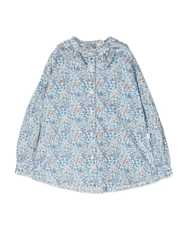 IL GUFO Floral Print Long Sleeve Shirt - Blue