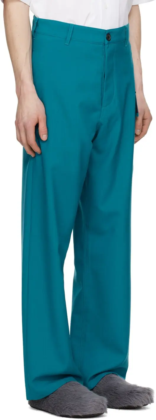 Marni Utility Pocket Mid Rise Trousers - Blue