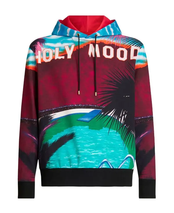 Etro Graphic Printed Drawstring Hoodie - Red