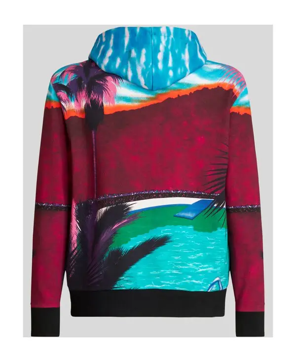 Etro Graphic Printed Drawstring Hoodie - Red