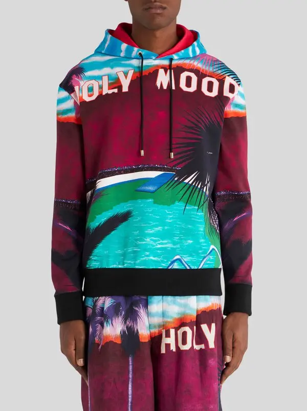 Etro Graphic Printed Drawstring Hoodie - Red