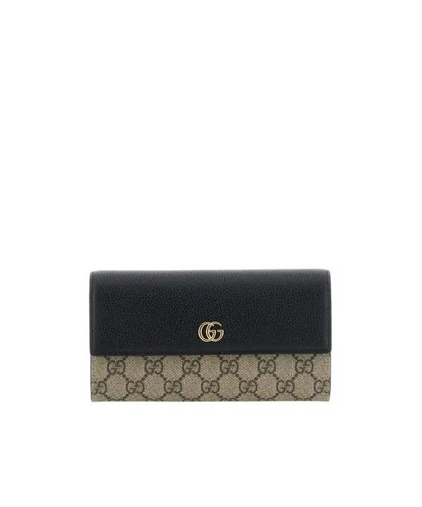 Gucci Bi-color Gg Marmont Continental Wallet - Black