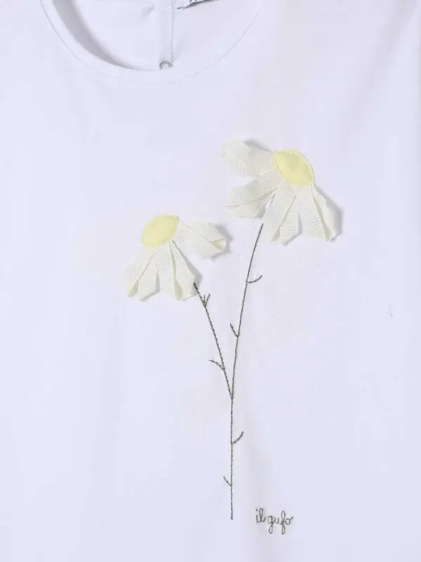 IL GUFO Floral Appliqué Crewneck T-shirt