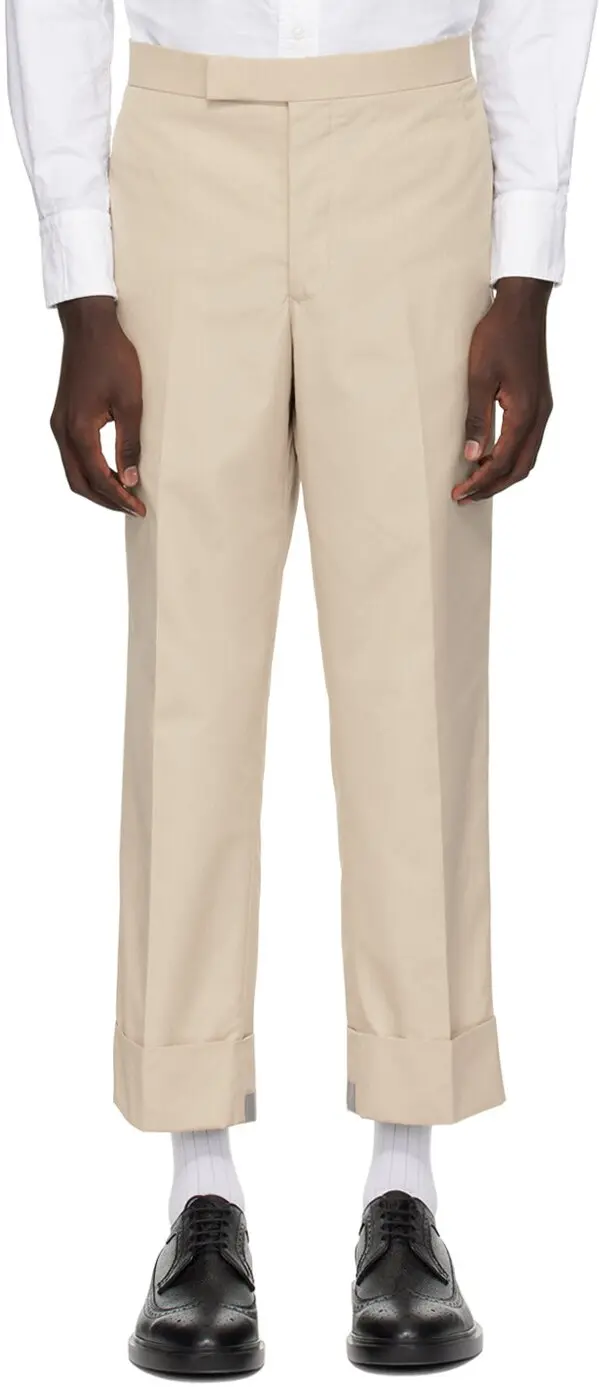 Thom Browne Mid-rise Cropped Trousers - Nude