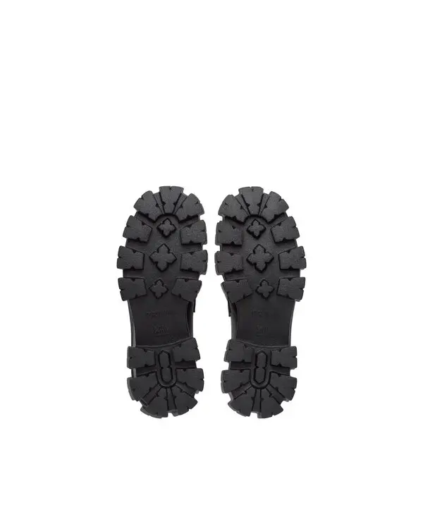 Prada Monolith Brushed Leather Loafers - Black