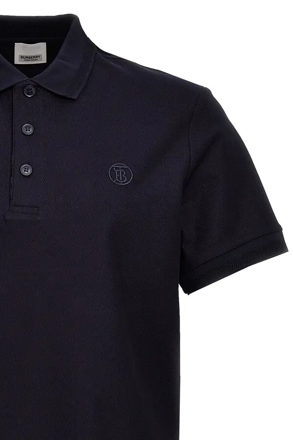 Burberry Logo Embroidered Short Sleeved Polo Shirt