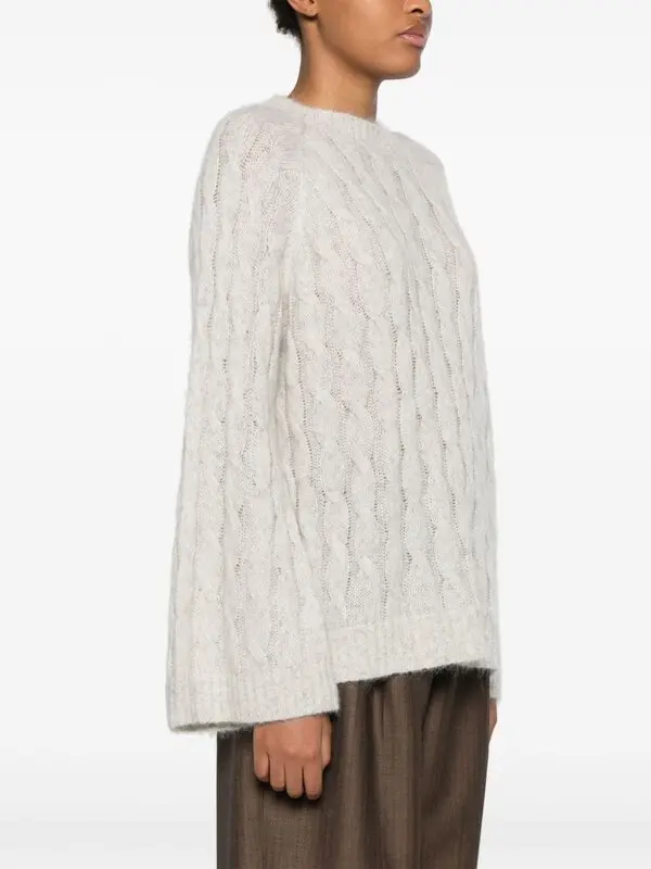 Brunello Cucinelli Cable-knit Crewneck Sweater - Grey
