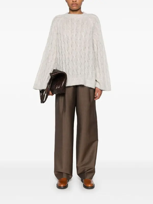 Brunello Cucinelli Cable-knit Crewneck Sweater - Grey