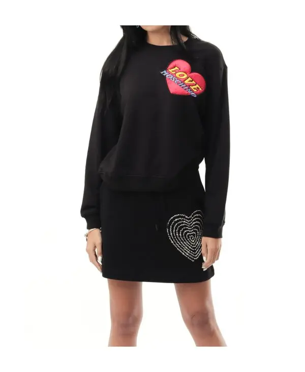 Moschino Heart Appliqué Crewneck Sweater