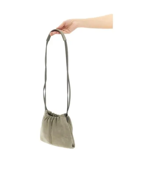 Brunello Cucinelli Suede Pouch Bag With Monile Details - Nude