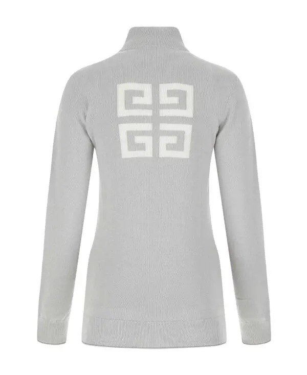 Givenchy High Neck Logo Sweater - Gray