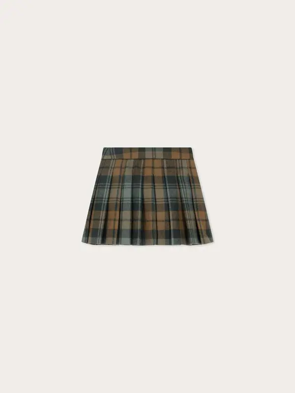 Bonpoint Pleated Checked Kilt Skirt - Black