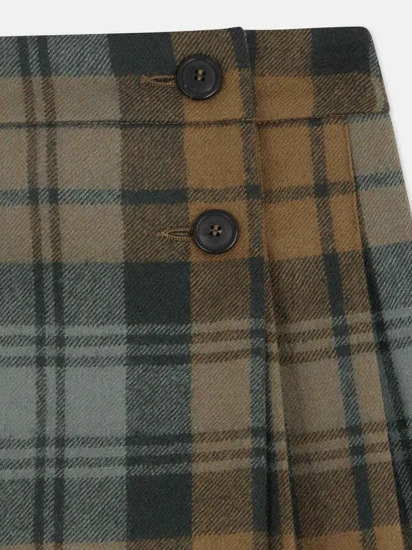 Bonpoint Pleated Checked Kilt Skirt - Black