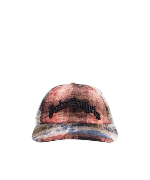 Palm Angels Check Print Baseball Cap - Red