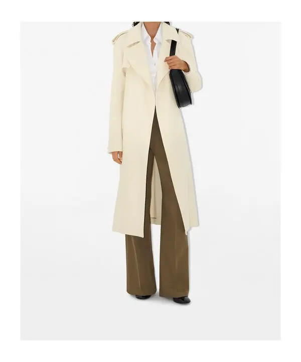 Burberry Mid-length Wrap Coat With Shoulder Embellishments - Candlelight Color