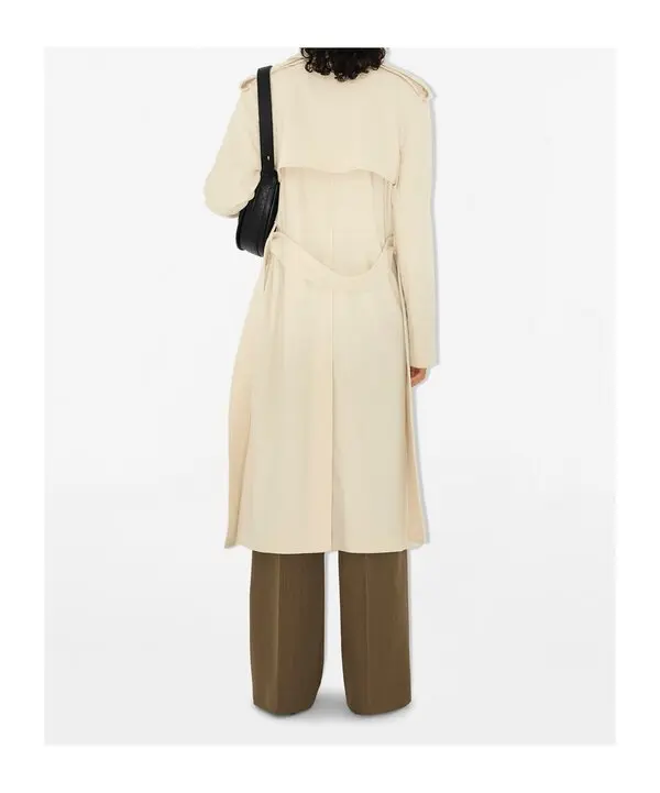 Burberry Mid-length Wrap Coat With Shoulder Embellishments - Candlelight Color