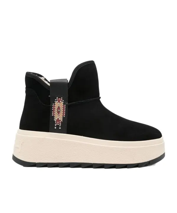 Ash Round-head Short Boots - Black