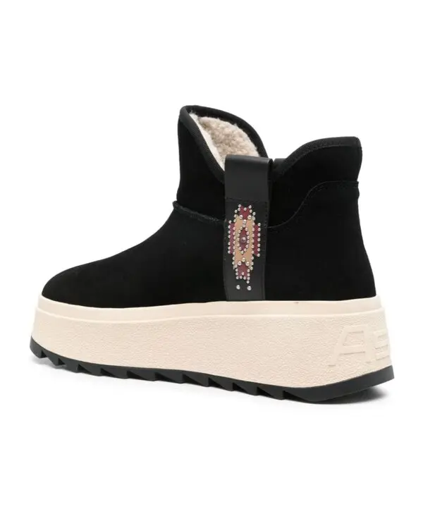 Ash Round-head Short Boots - Black
