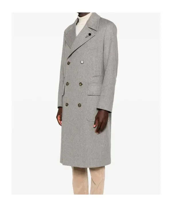 LARDINI Double-breasted Wool Coat