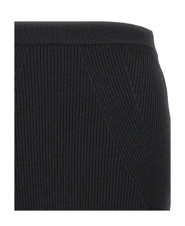 Alexander McQueen Rib-knit High-waisted Midi Skirt