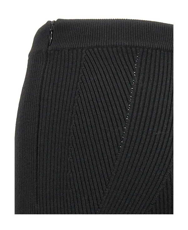 Alexander McQueen Rib-knit High-waisted Midi Skirt